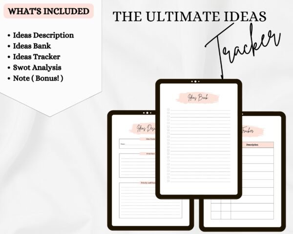 The Ultimate Printable ideas tracker - My Planning Zone