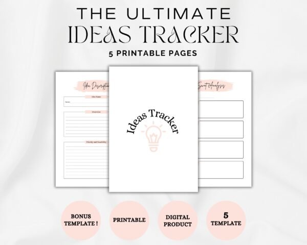 The Ultimate Printable ideas tracker - My Planning Zone
